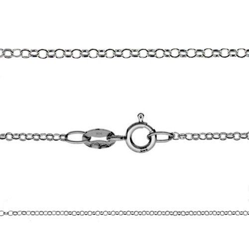 Rolo chain with clasp, sterling silver AG 925